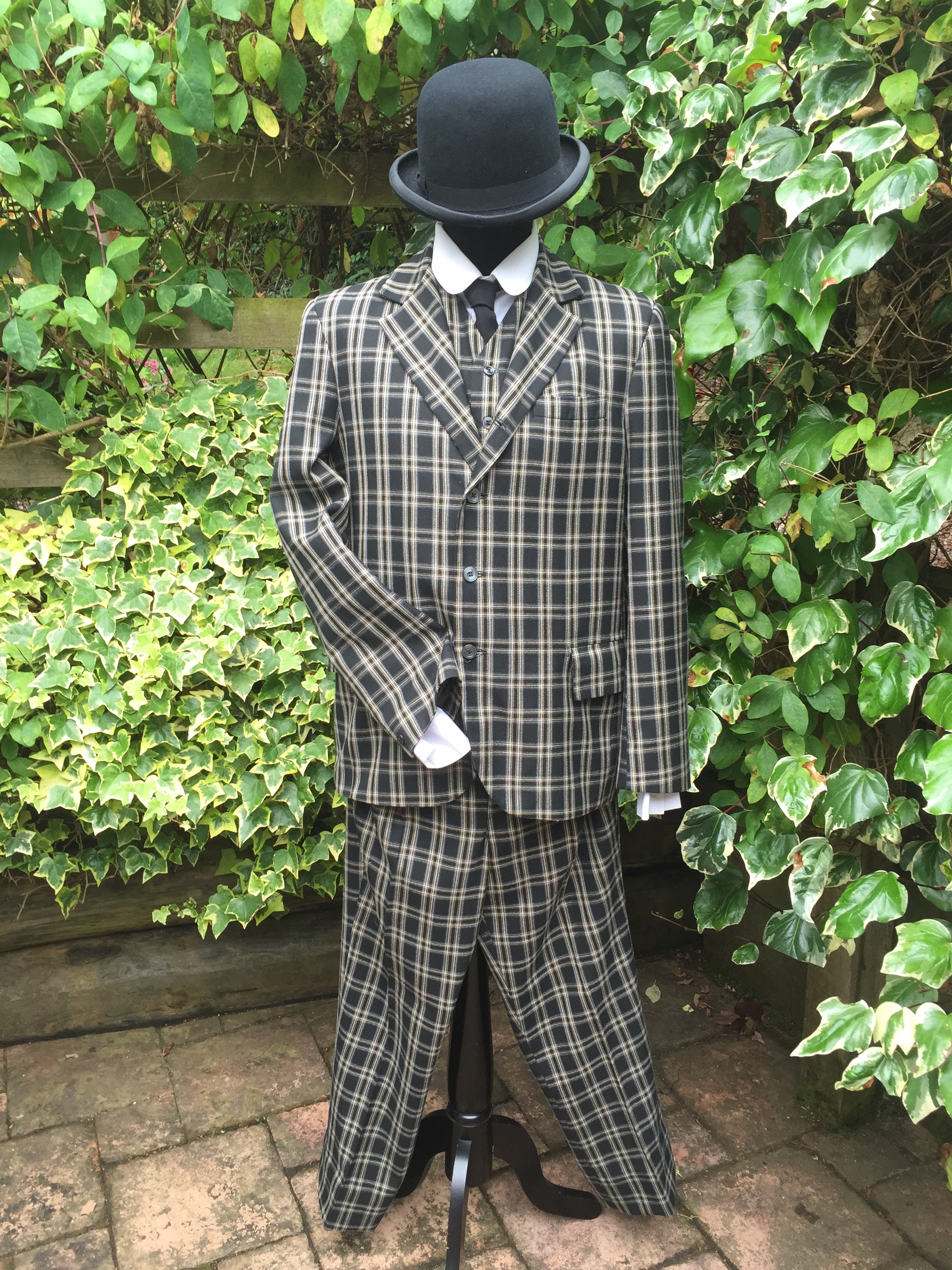 Black & White Checked Edwardian Suit - Masquerade