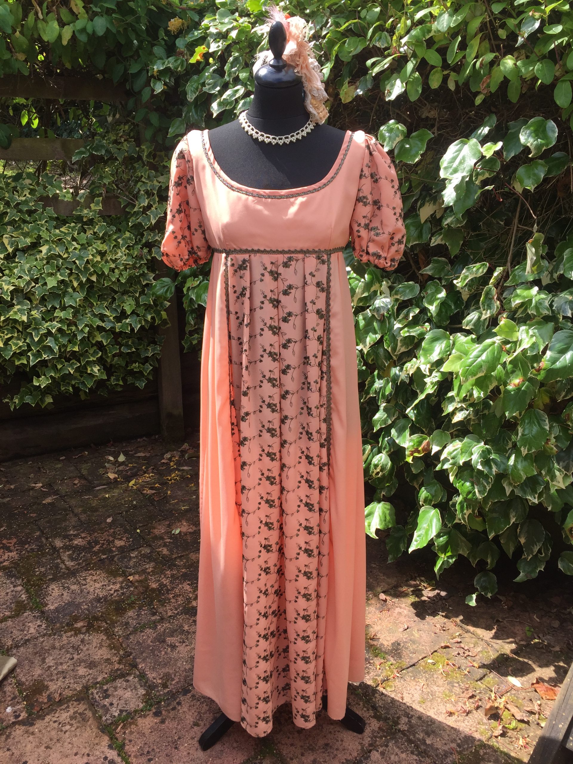 Masquerade Ladies Apricot Regency Dress To Hire. Regency Costumes For Hire