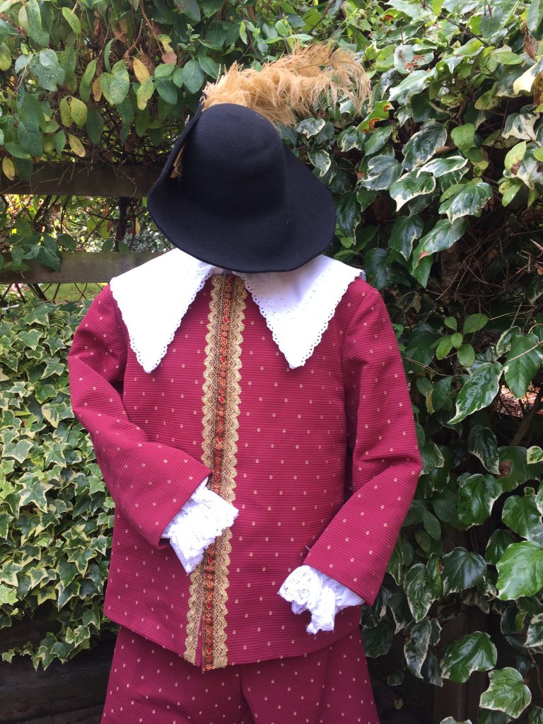 Gents Burgundy & Gold Cavalier Costume - Masquerade