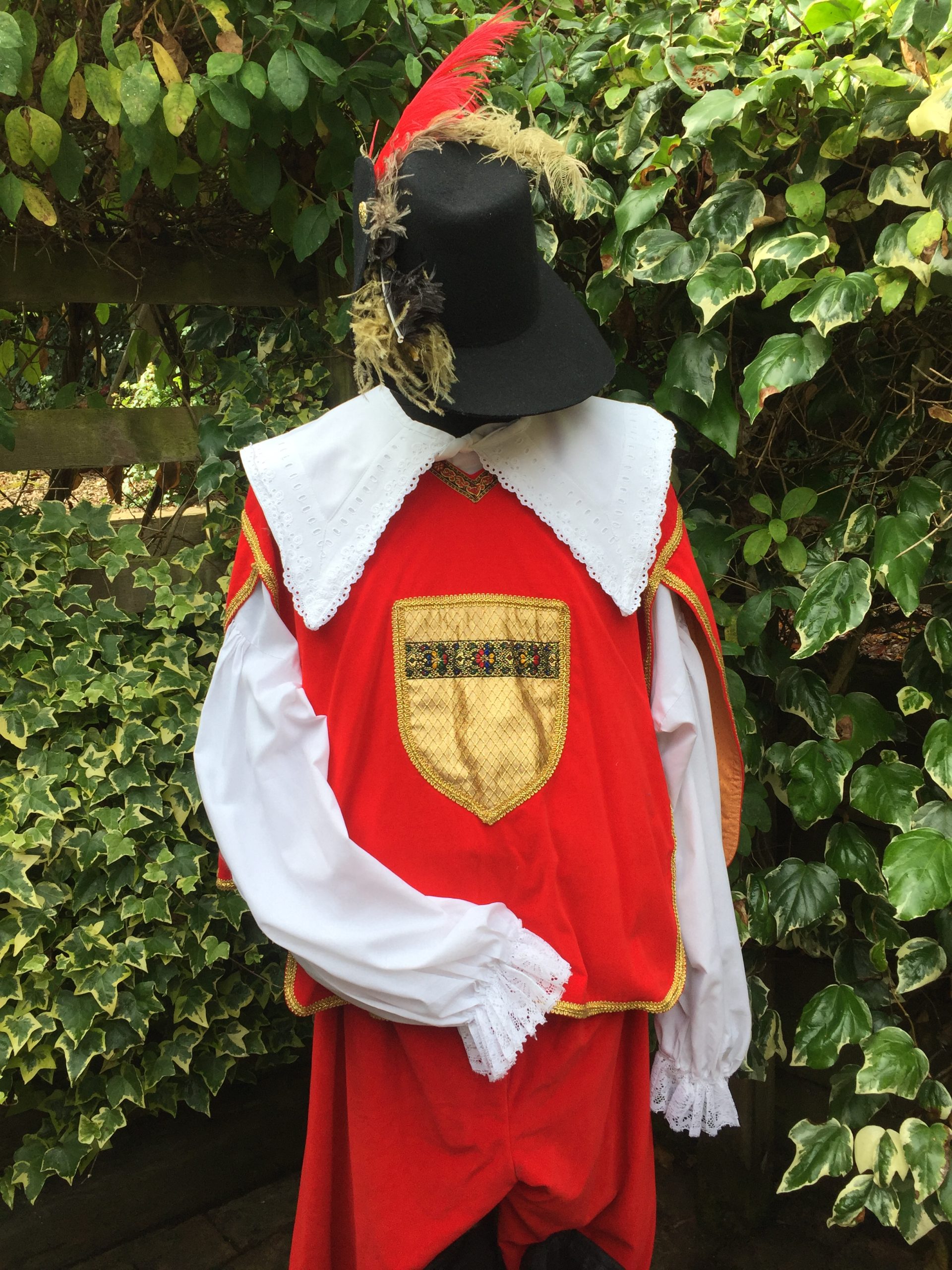 Masquerade Mens Red Muskateer Costume For Hire. TV & Film Costumes For Hire