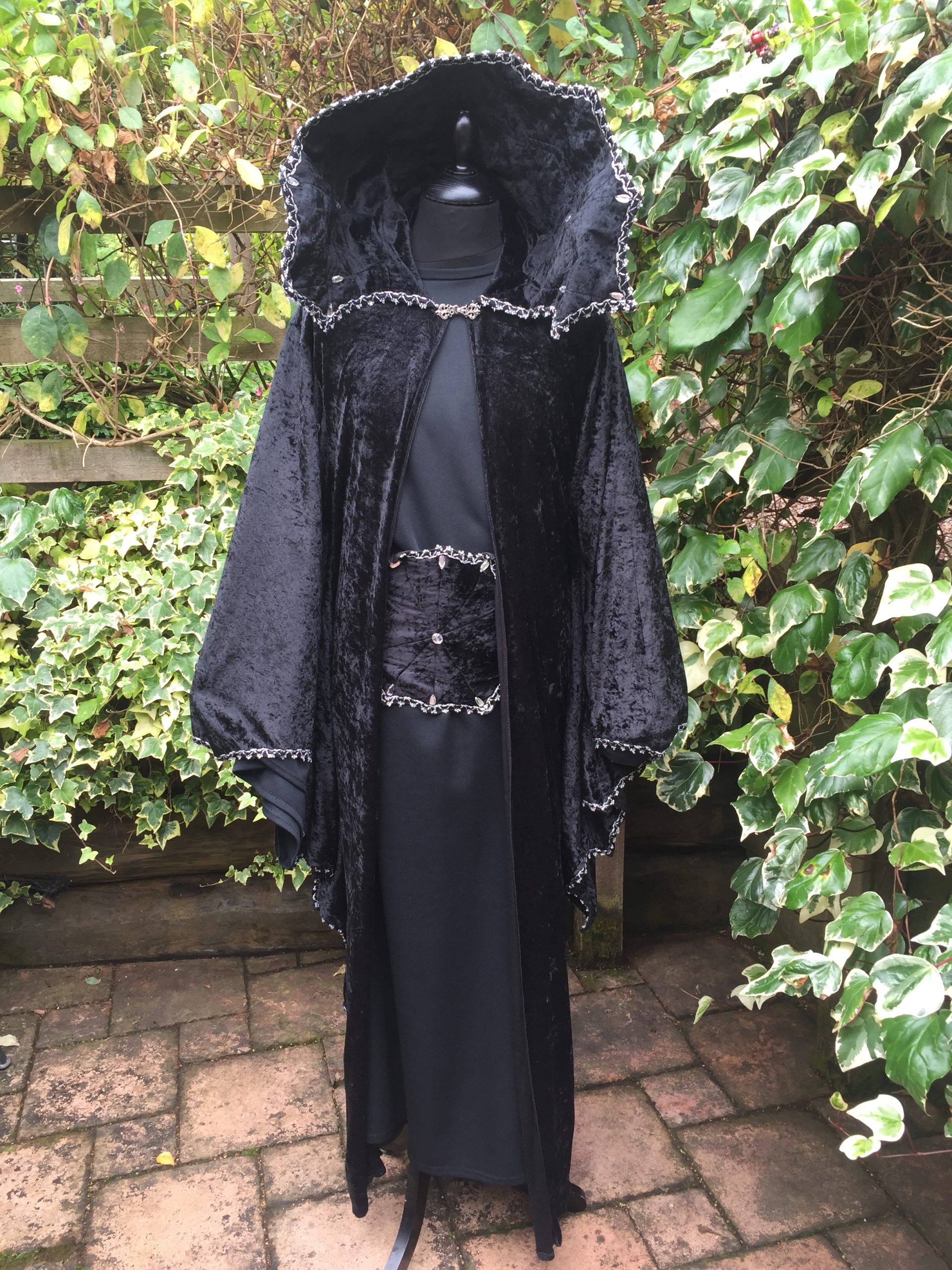 Masquerade Mens Black & Silver Lucifer Costume To Hire. Halloween Fancy ...