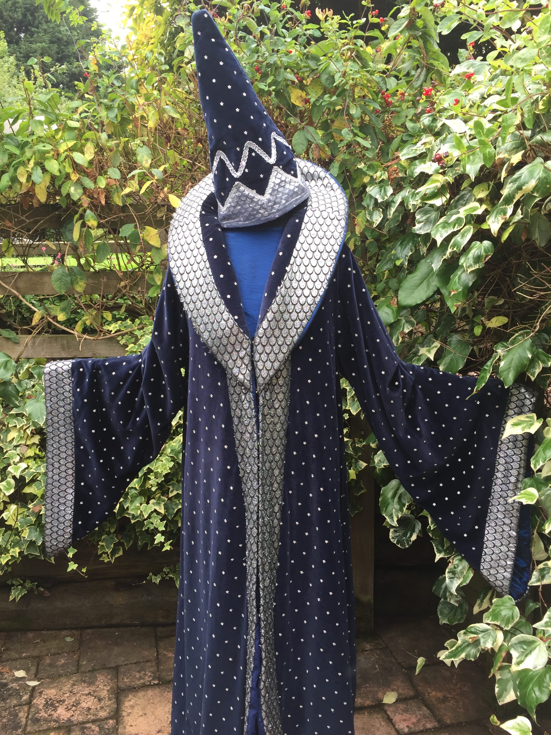 Masquerade Mens Superior Blue & Silver Wizard Costume To Hire ...