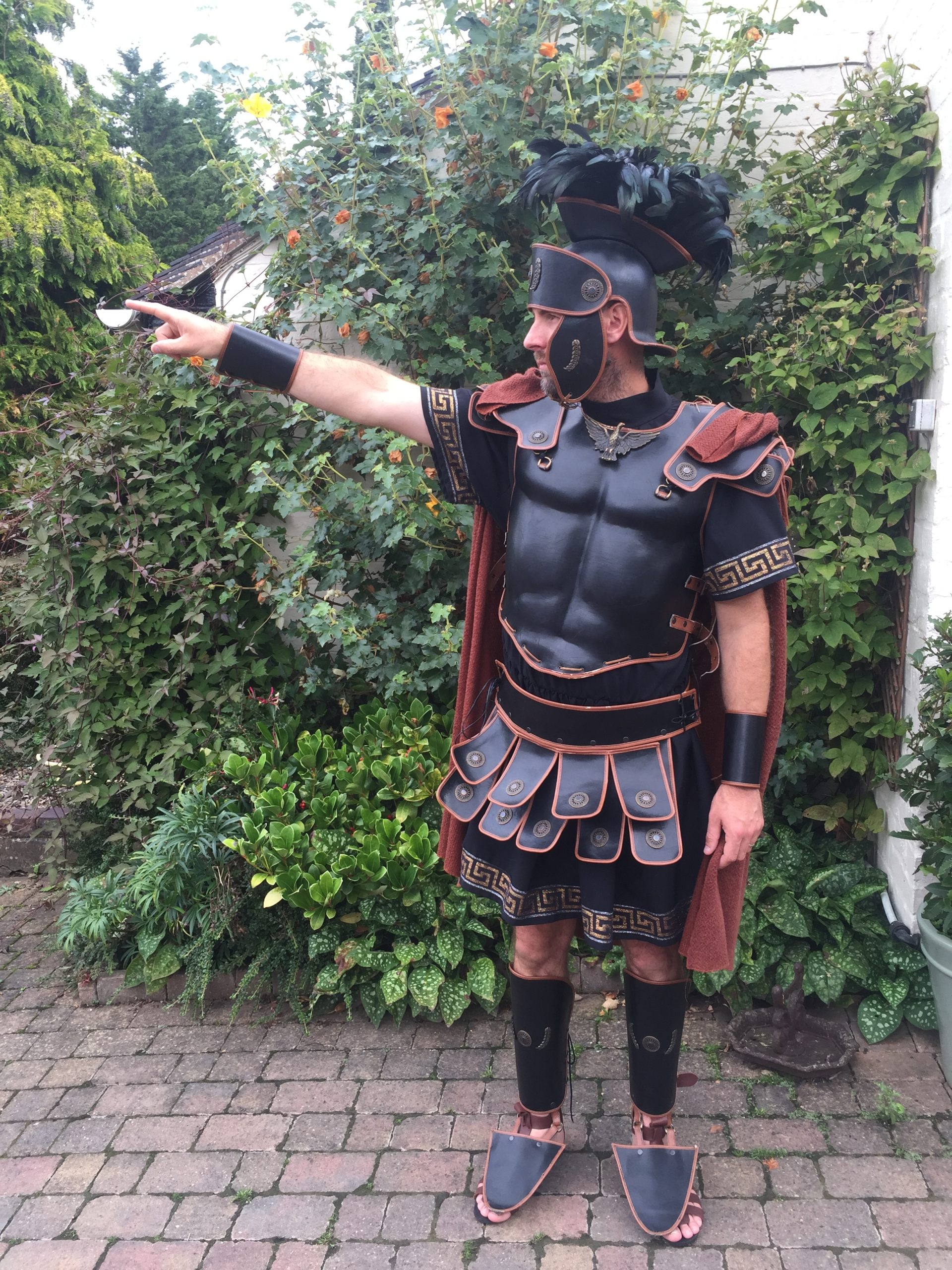 Masquerade Black & Tan Leather Gladiator Costume - Masquerade