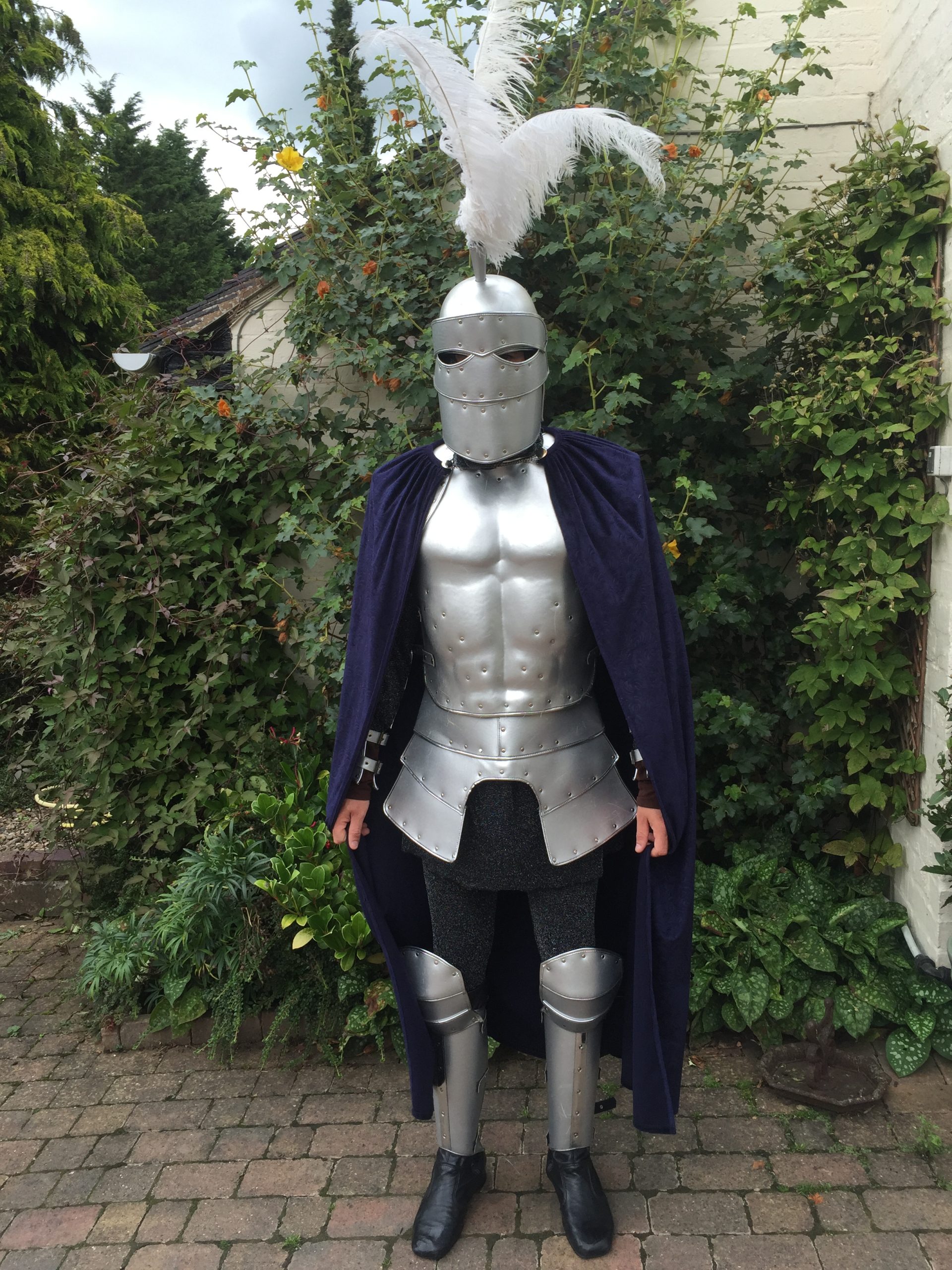 Masquerade Silver Leather Medieval Knight Costume - Masquerade