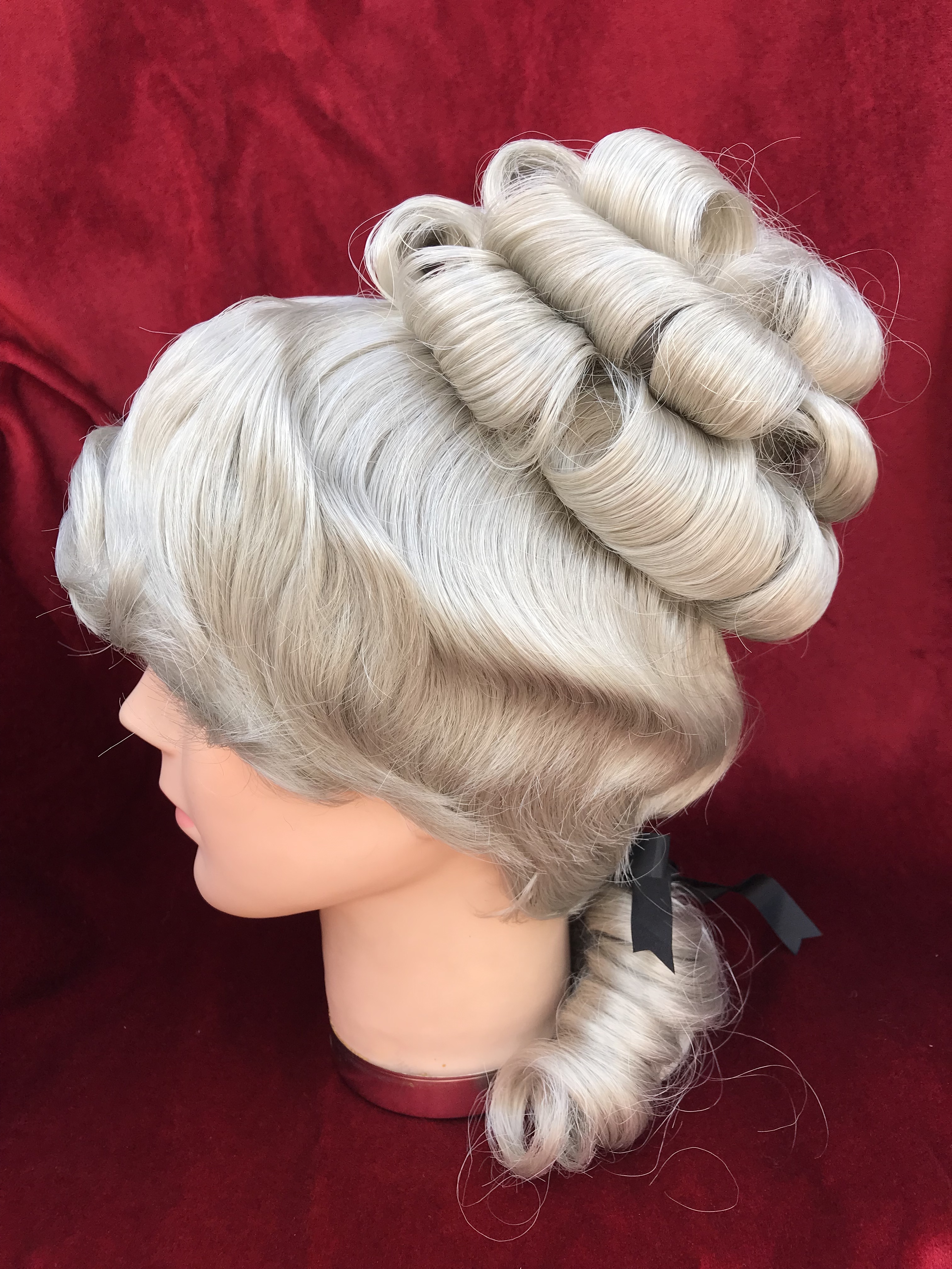 Ladies Grey Colonial Wig To Hire. Venetian Ball Wig, 18th Century Wigs