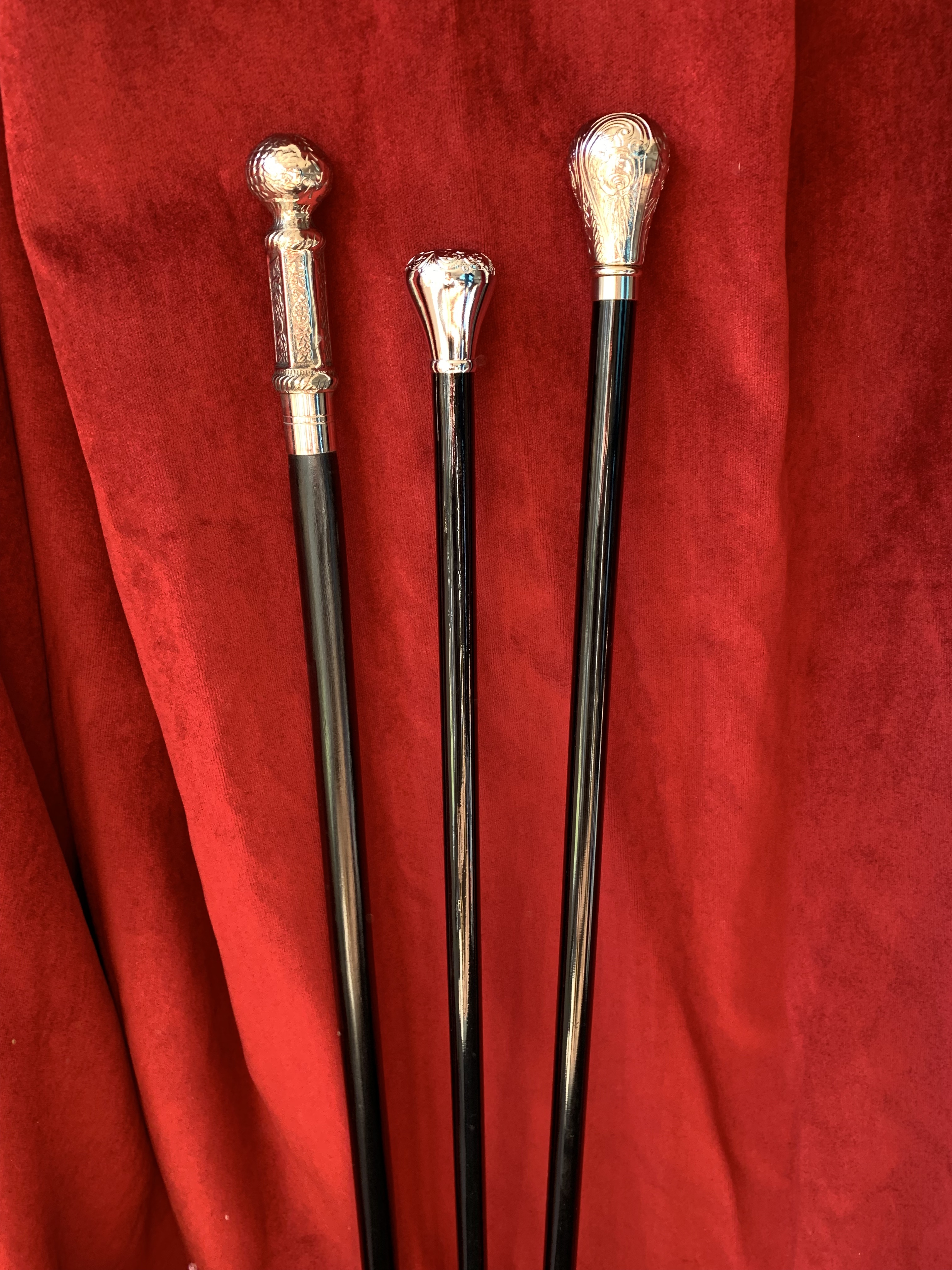 Gents Period Silver Top Cane For Hire. Ringmaster Cane, Vintage Cane