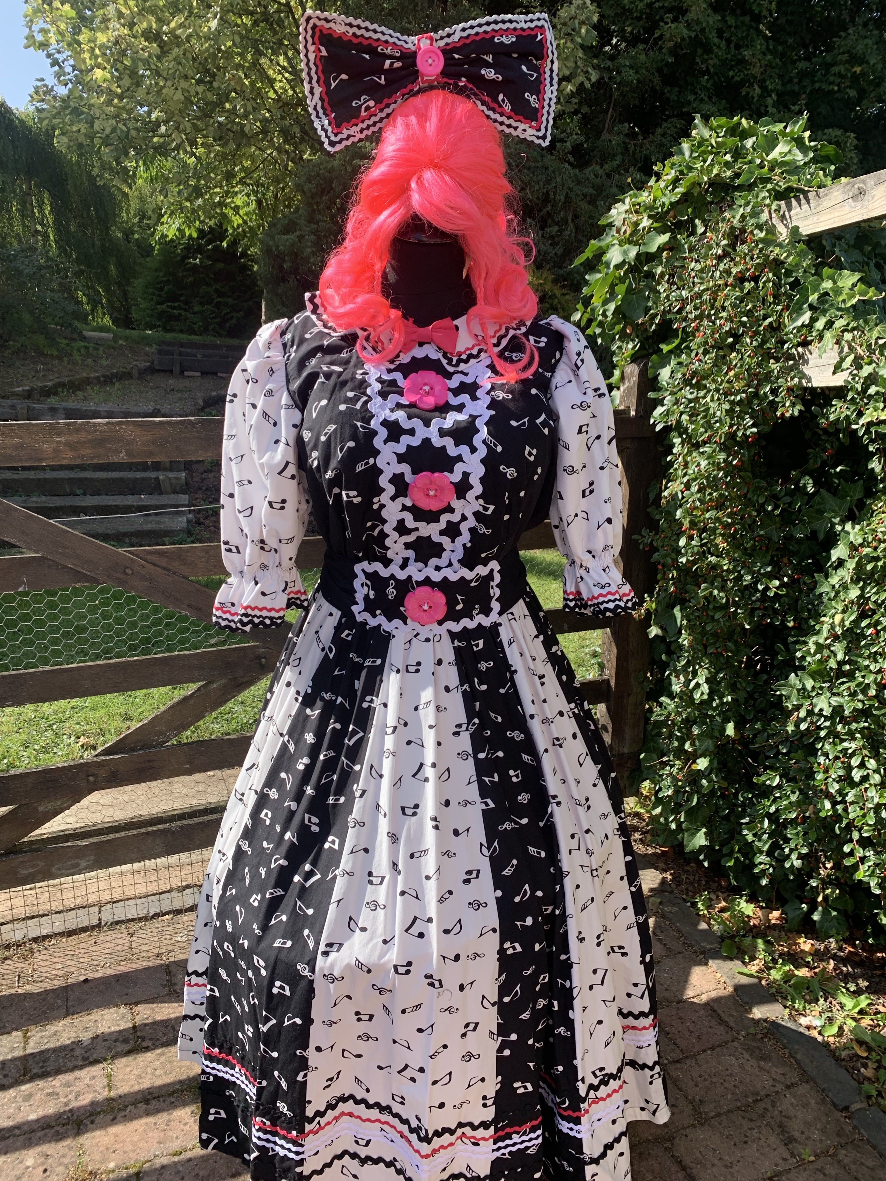 Musical Note Pantomime Dame Costume To Hire. Pantomime Dame Hire