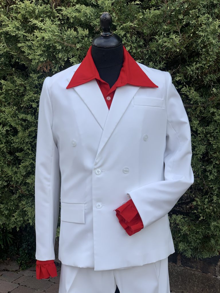Mens White Scarface Costume To Hire. 1980’s & Film Costumes