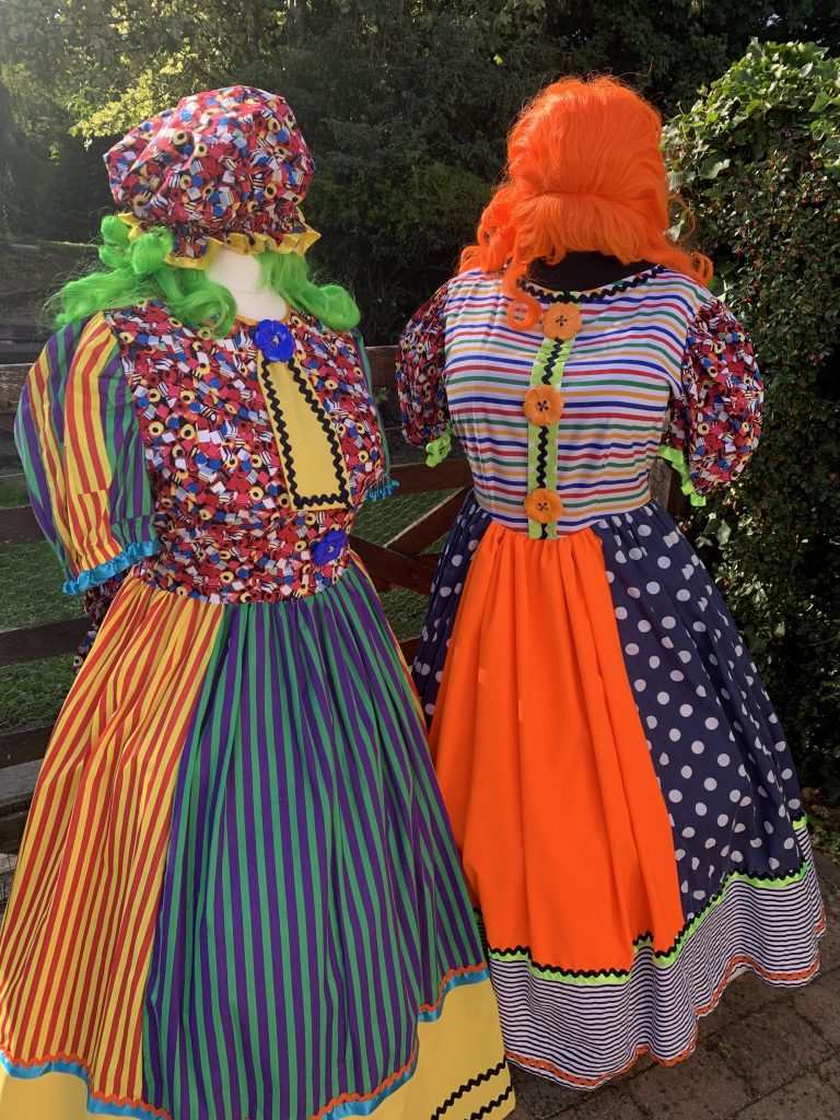 Allsorts Pantomime Dame Costume For Hire. Panto Dame Dresses