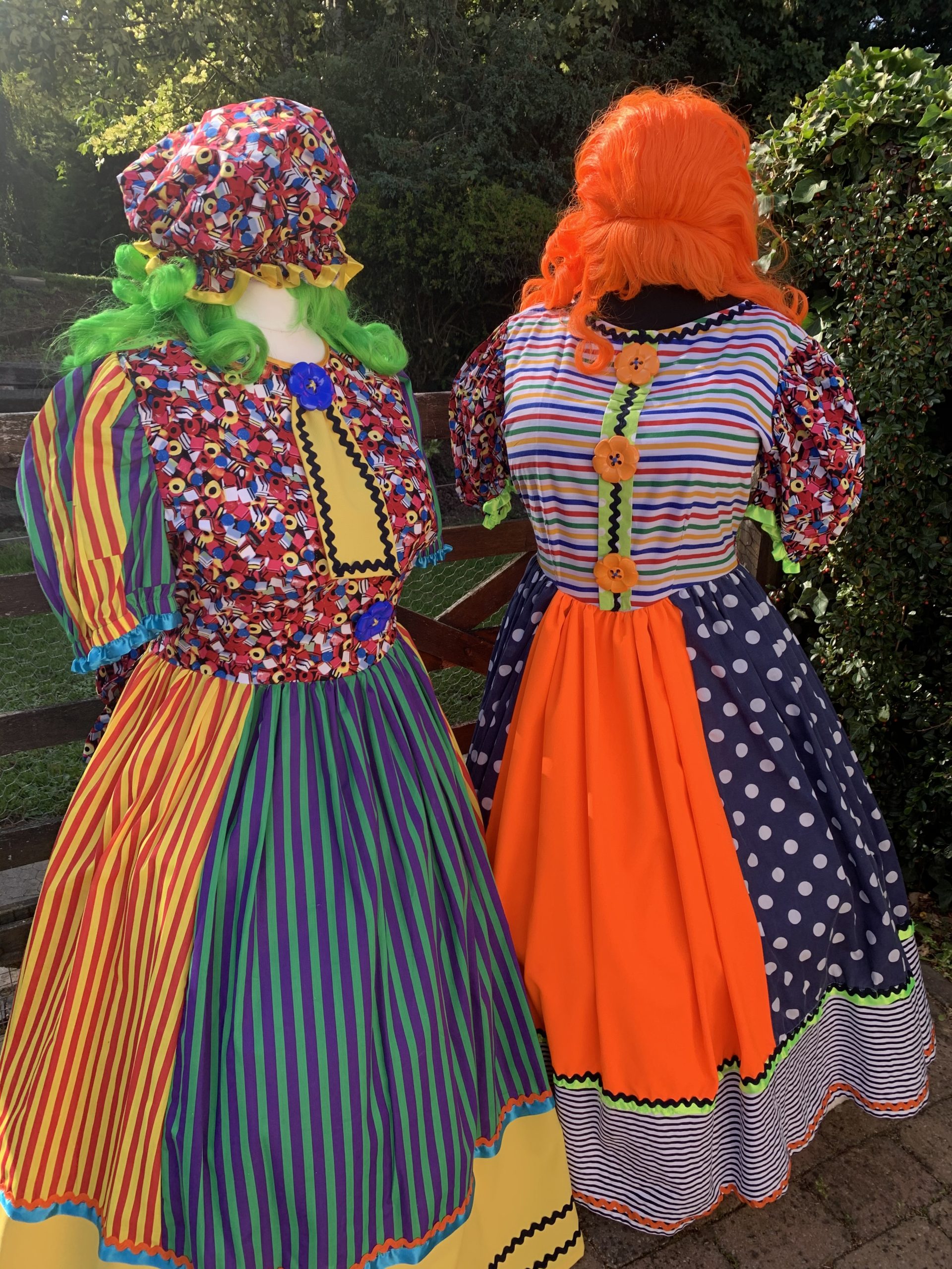 Masquerade Allsorts Pantomime Dame Costume For Hire. Panto Dame Dresses