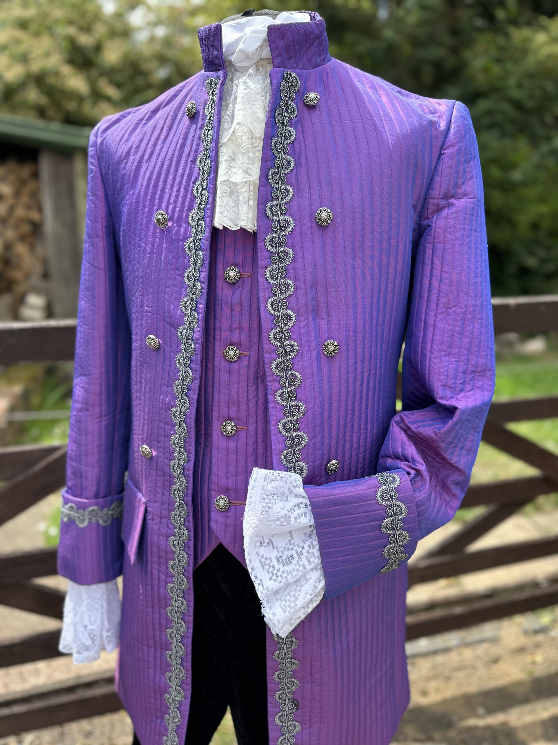 Masquerade Gents Purple Quilted Georgian Suit - Masquerade
