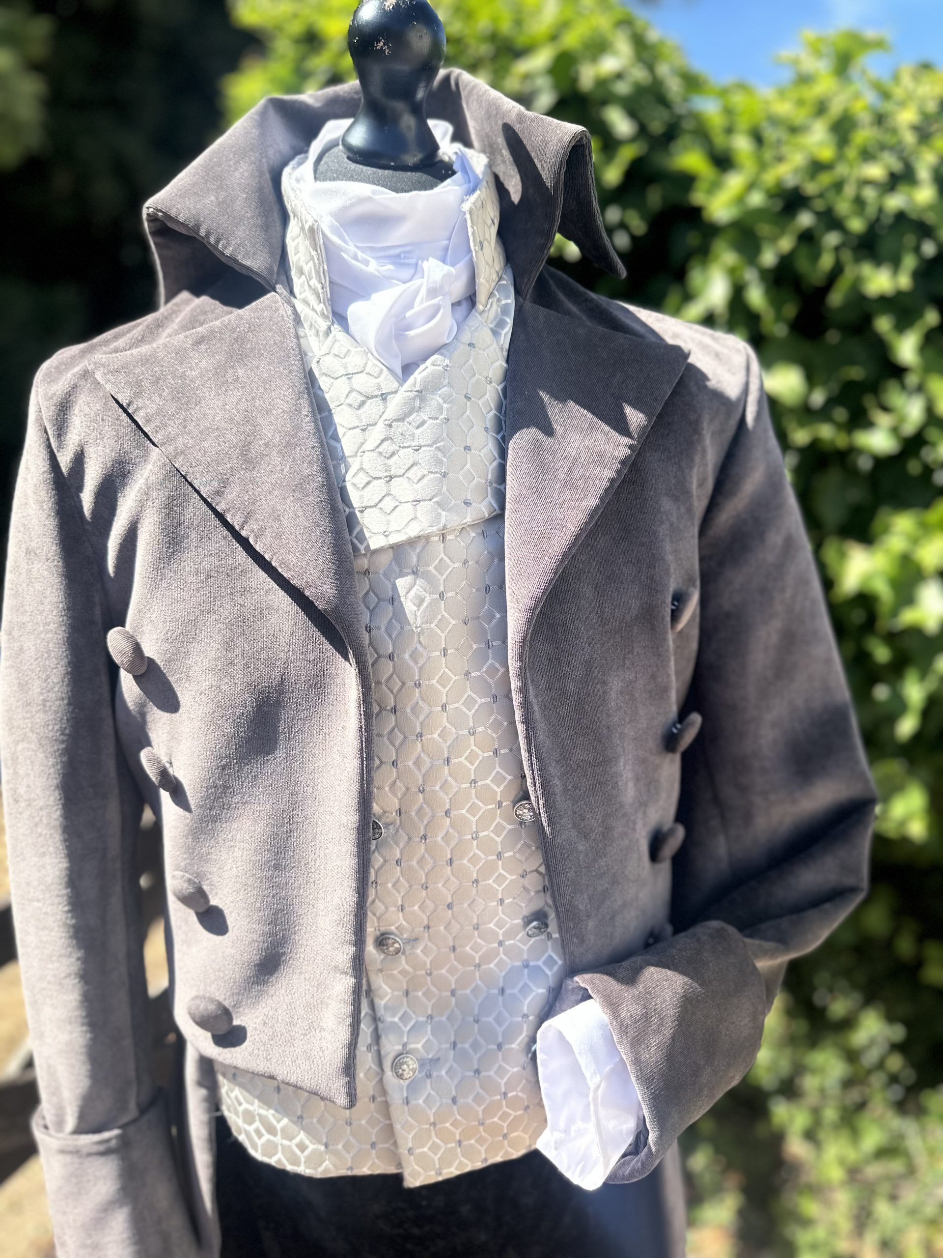 Masquerade Gents Grey Velvet Regency Suit - Masquerade