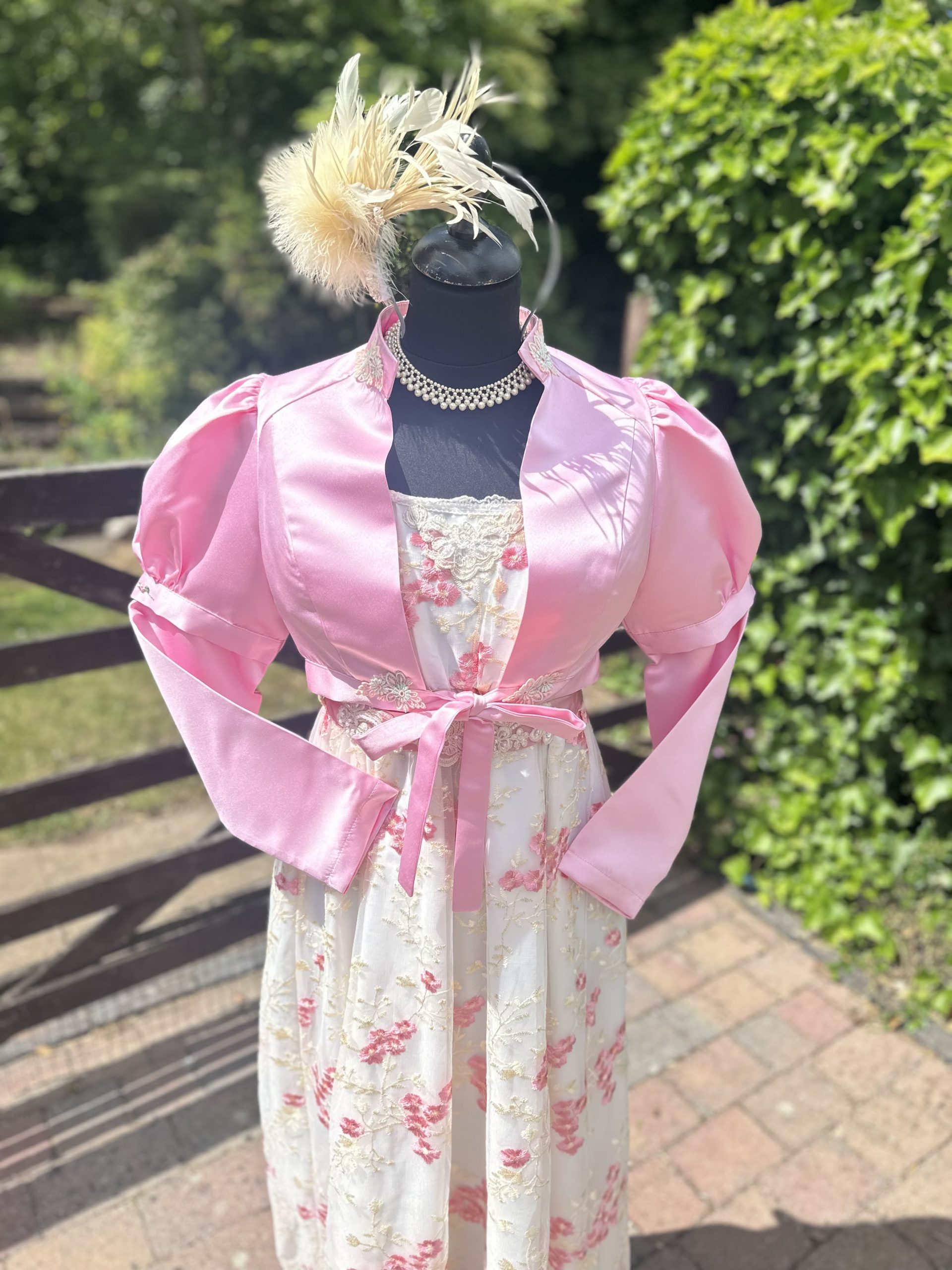 Masquerade Ladies Pink Satin Regency Spencer Jacket - Masquerade